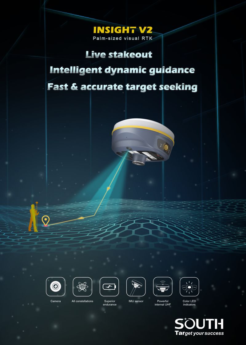 SOUTH Insight V2: Innovando la Topografía con su Receptor RTK de Tamaño Compacto — Español